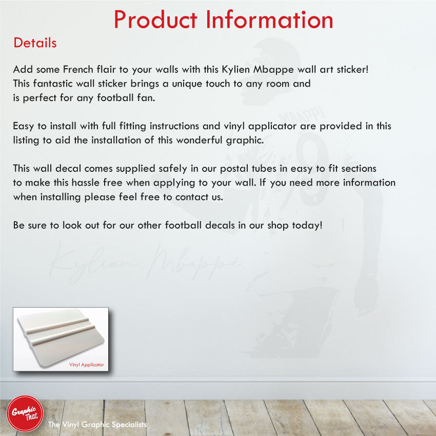 Kylian Mbappe Real Madrid Football Wall Art Decal – Graphic That